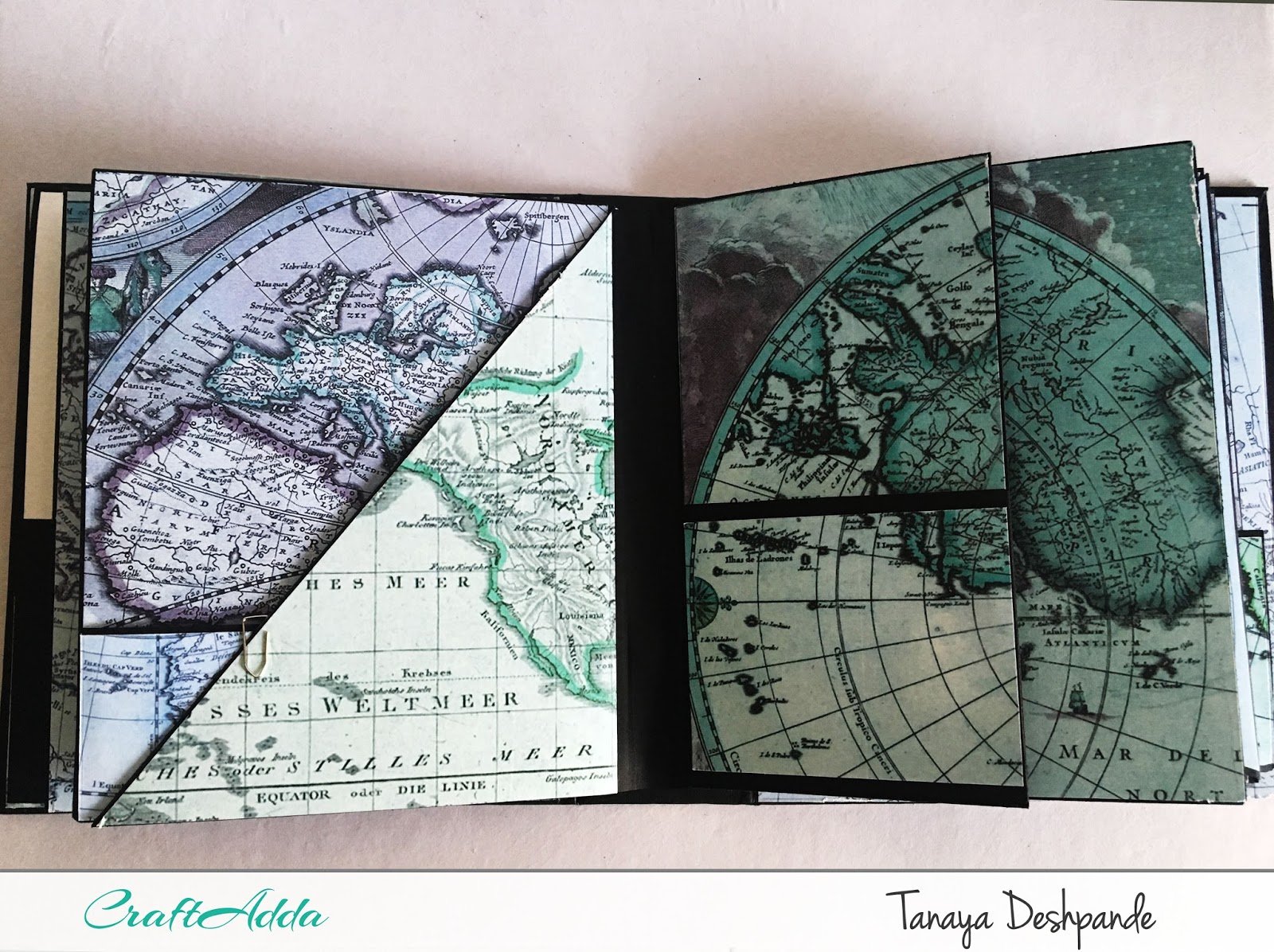 'Vintage maps' Mini Album - CraftAdda Blog