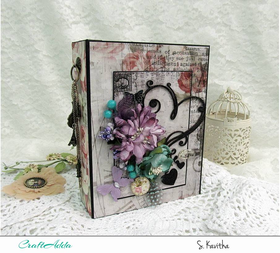 Vintage floral mini album - CraftAdda Blog