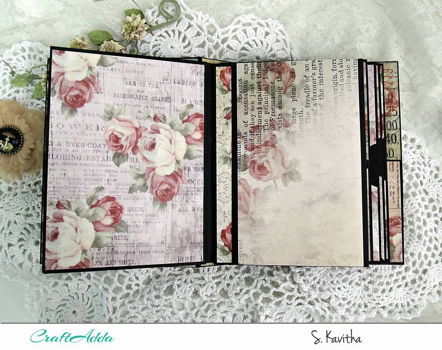 Vintage floral mini album - CraftAdda Blog
