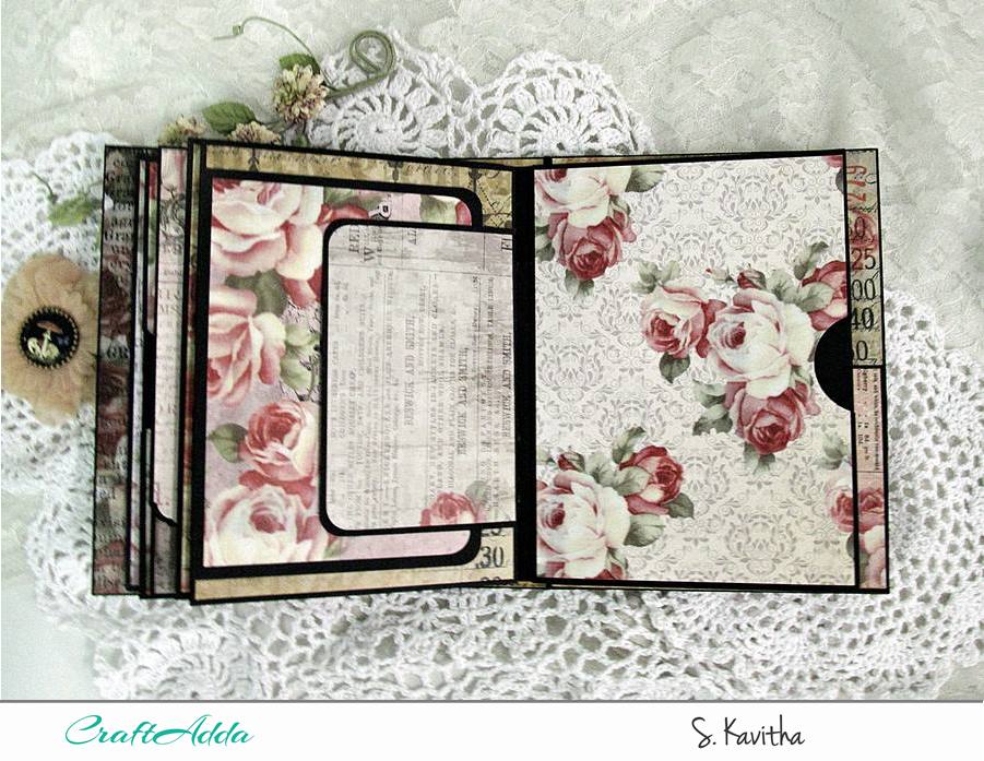 Vintage floral mini album - CraftAdda Blog