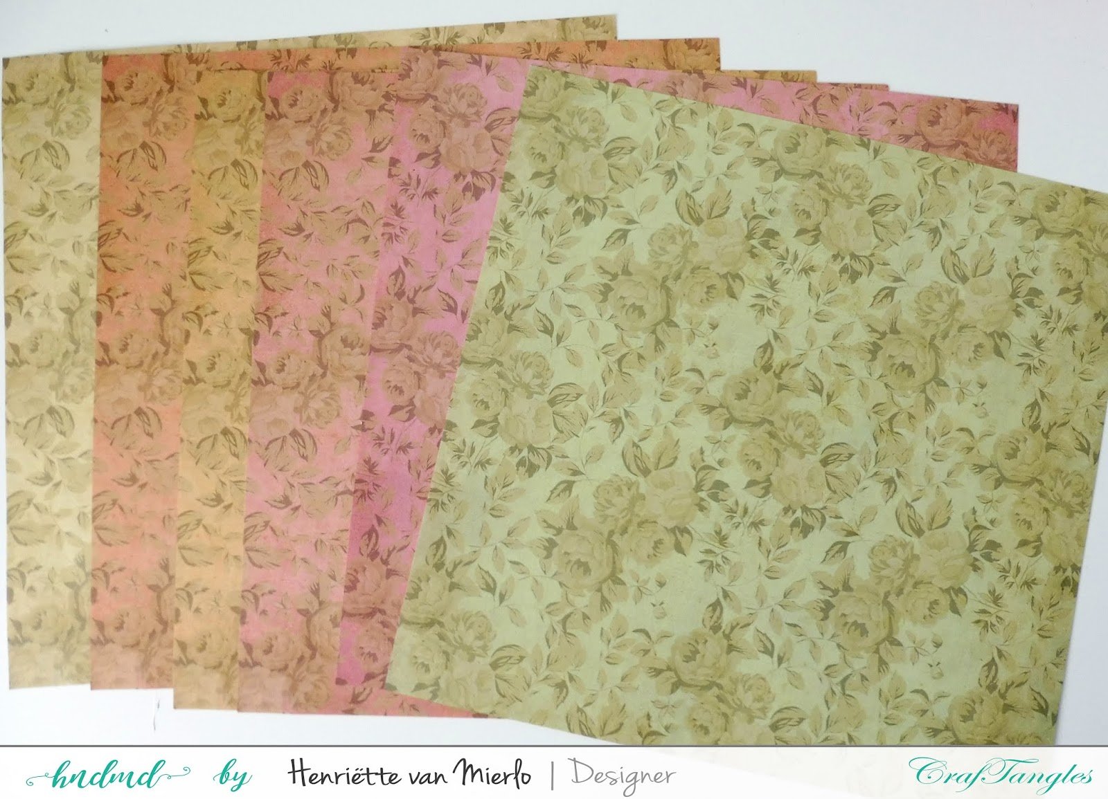 Vintage paper roses with Craftangles art sprays and patterned papers ...