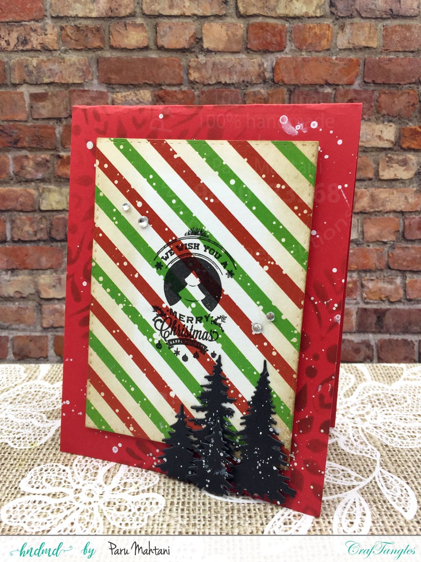 Christmas cards using patterned paper and Christmas elements pack ...