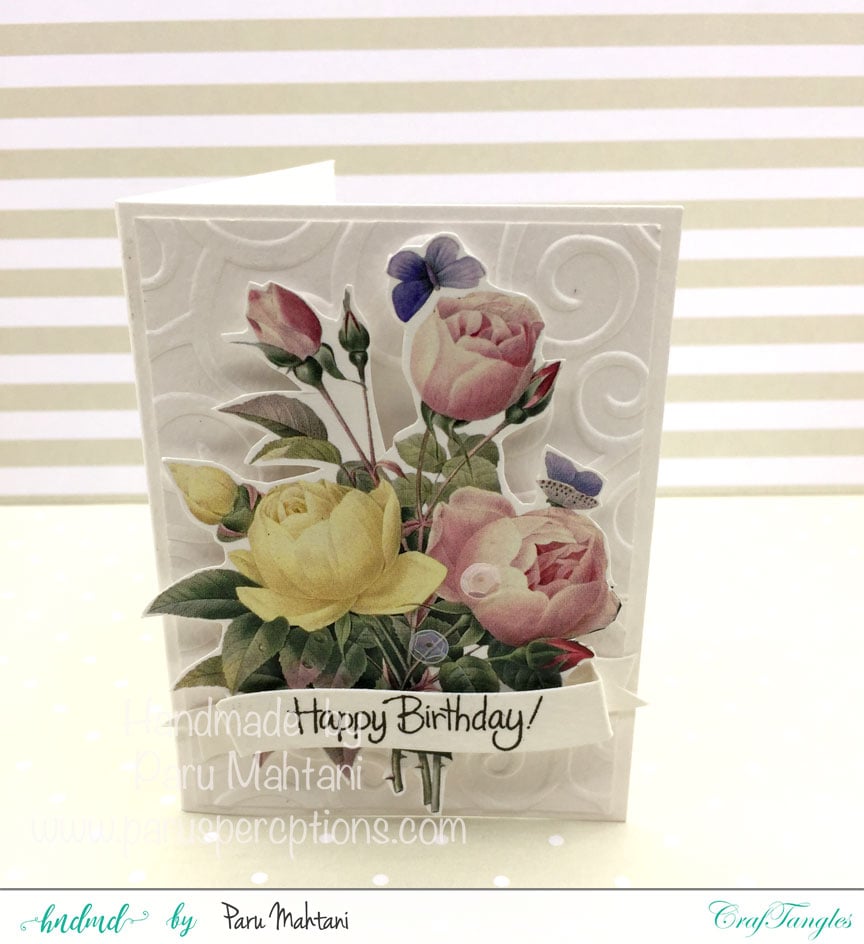 Card using Craftangles floral elements - CraftAdda Blog