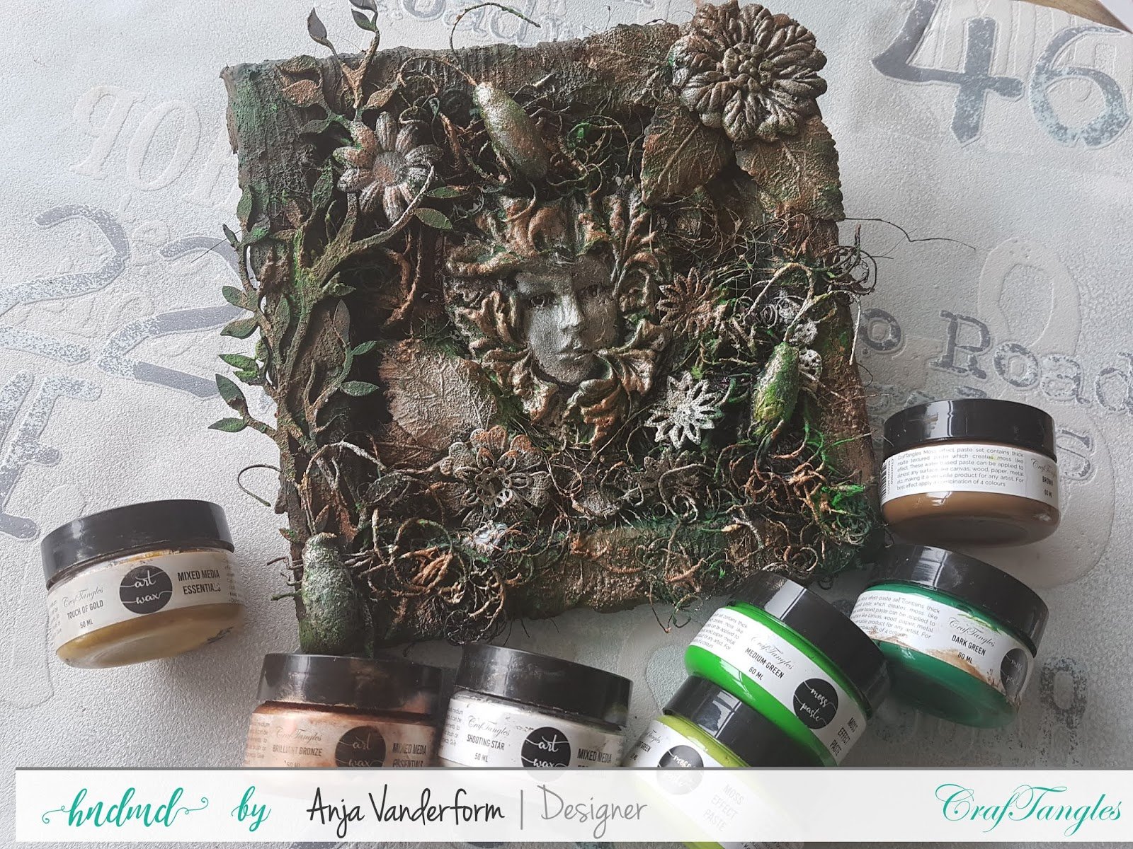 mixed media canvas Inspired by Nature by Anja - CraftAdda Blog