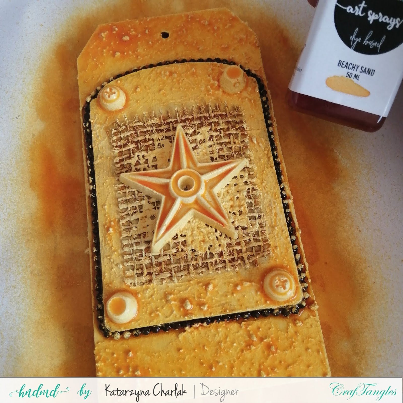 Rusty Tag- step by step tutorial by Katarzyna Charlak - HNDMD Blog