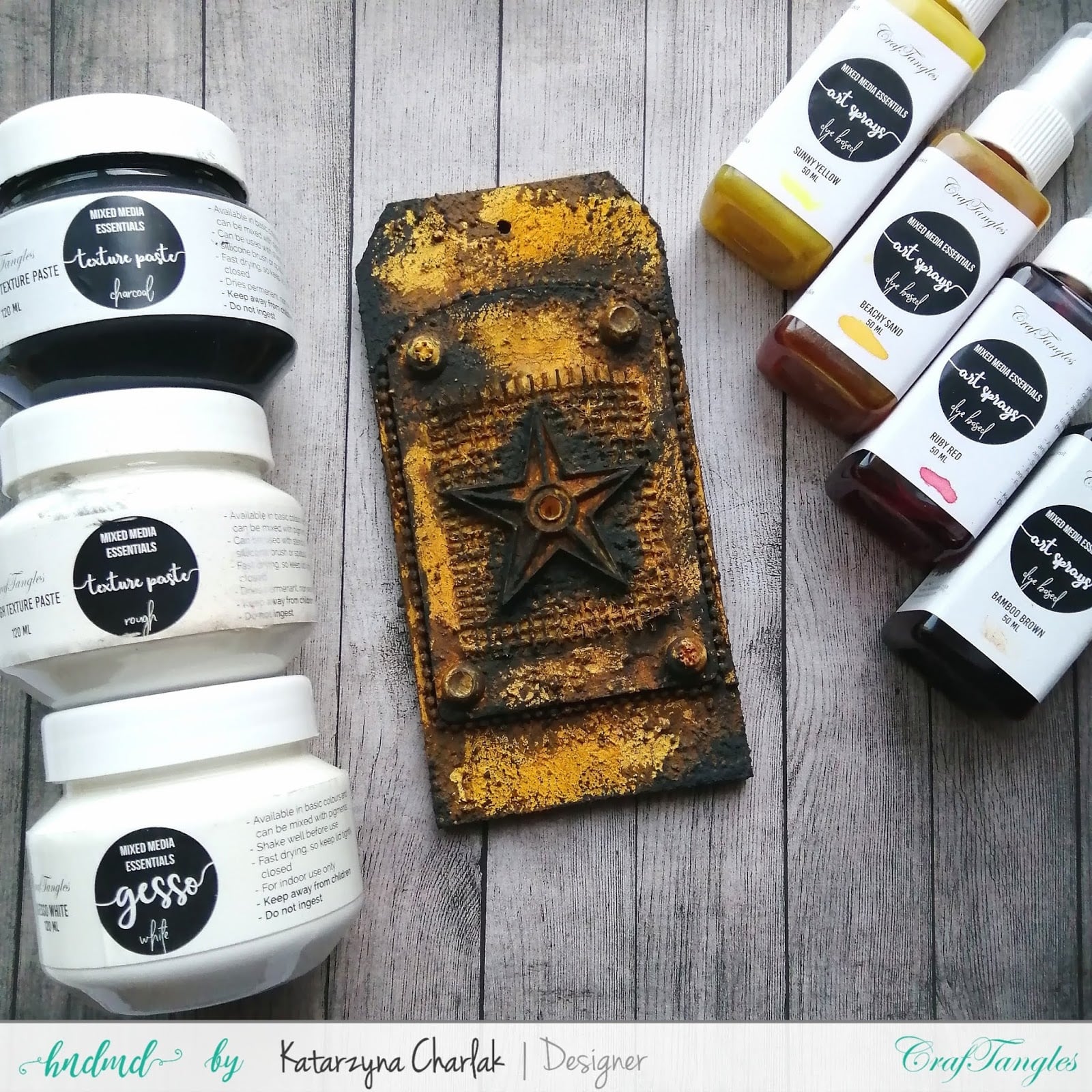 Rusty Tag- step by step tutorial by Katarzyna Charlak - CraftAdda Blog