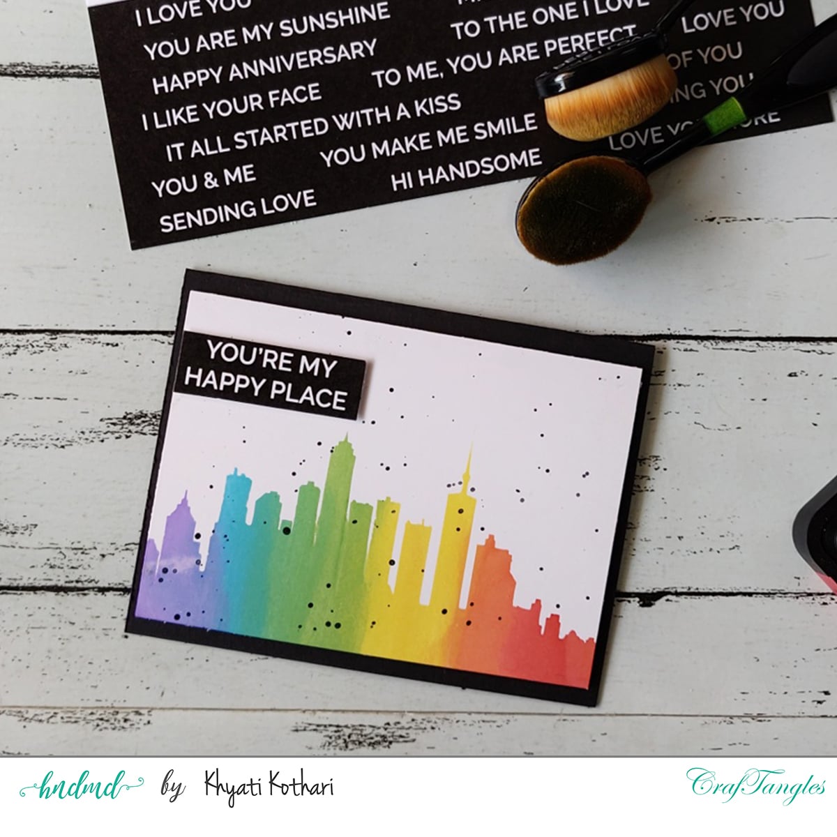 Rainbow card with Stencil - Cardmaking idea - CraftAdda Blog