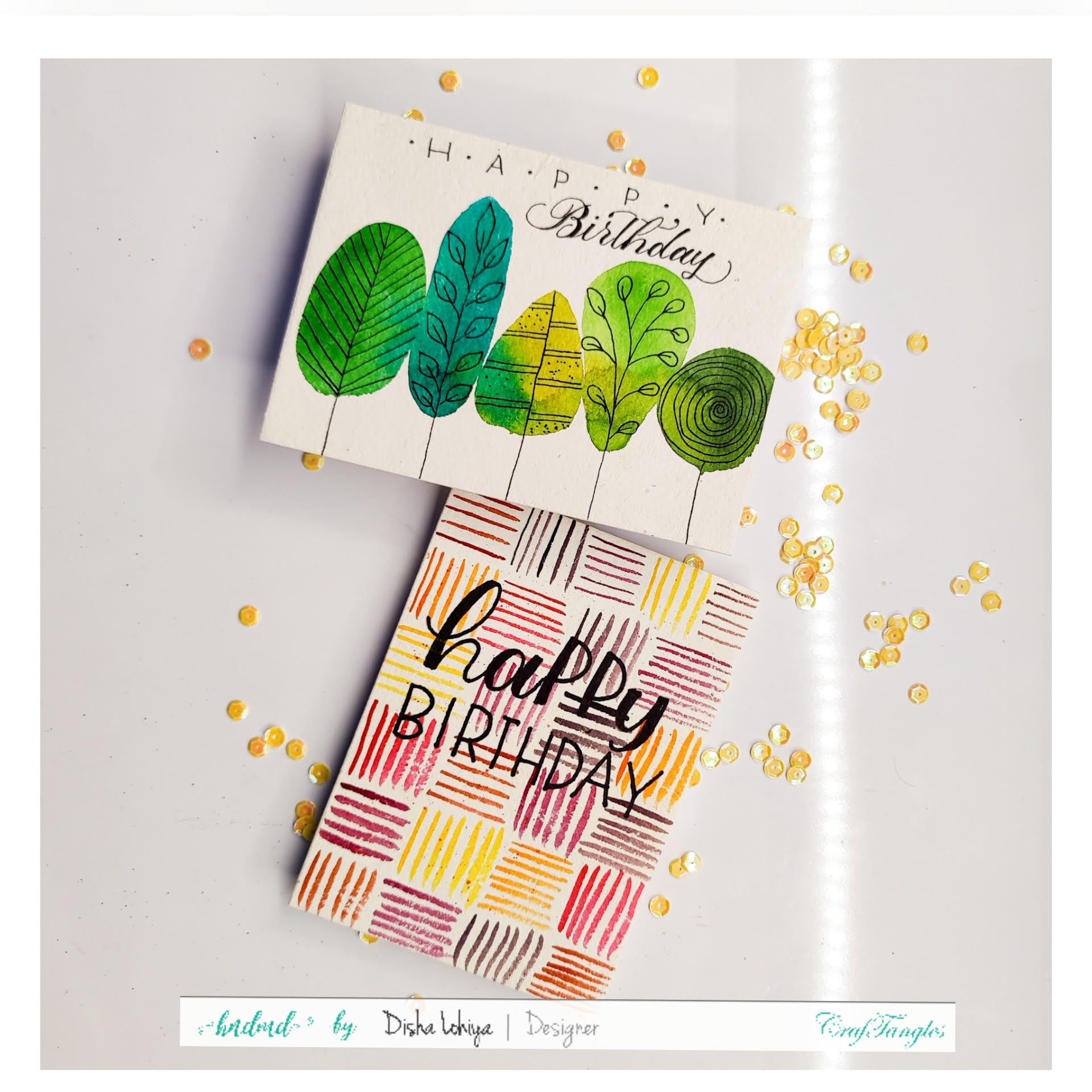 2 Happy Birthday Notecards - CraftAdda Blog