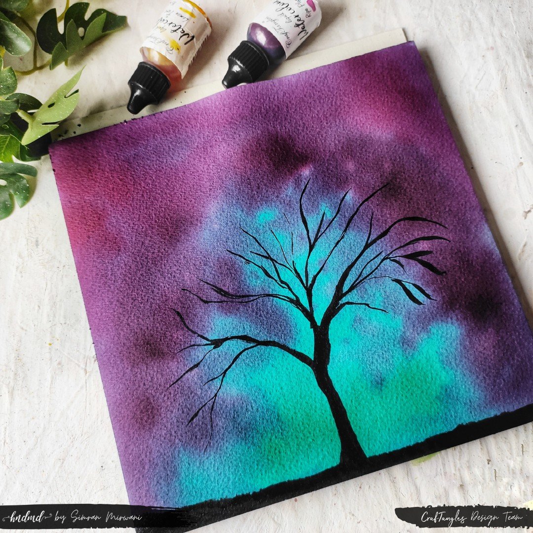Beautiful Tree Silhouette Watercolour Painting - CraftAdda Blog