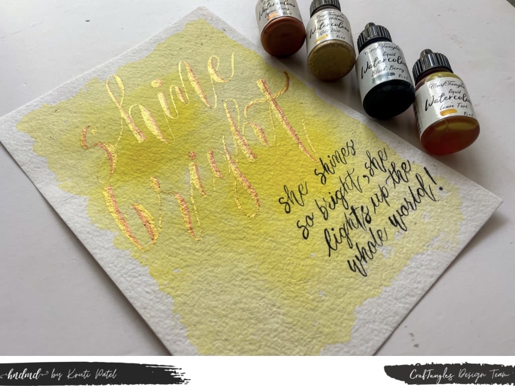 SHINE BRIGHT !Beautiful Calligraphy Tutorial - CraftAdda Blog