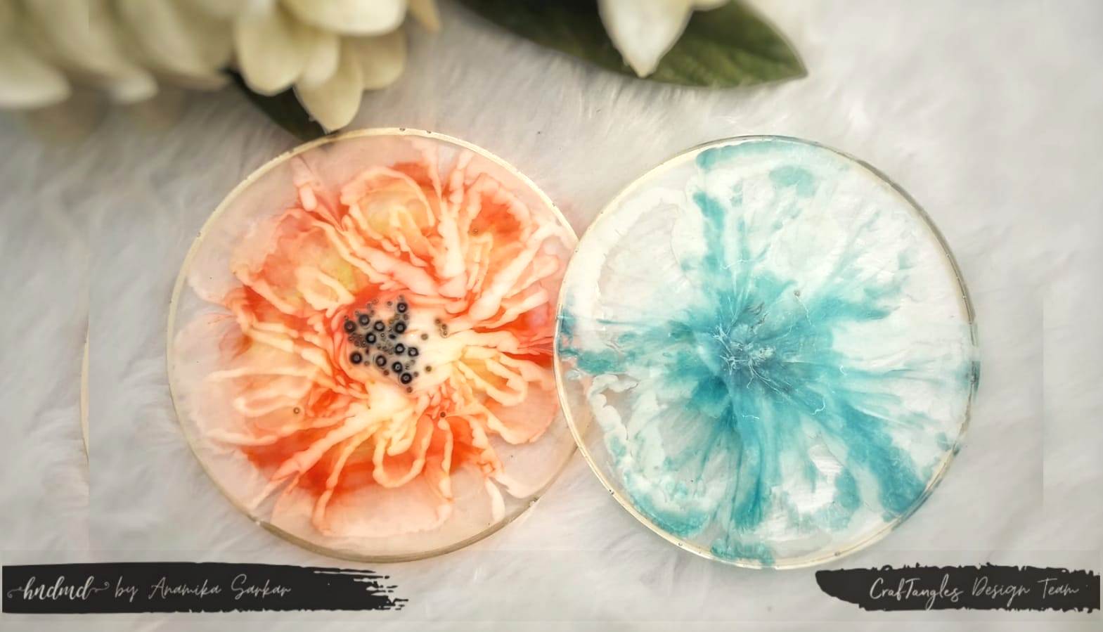 Beautiful Resin 'Flower Coaster' Set - CraftAdda Blog