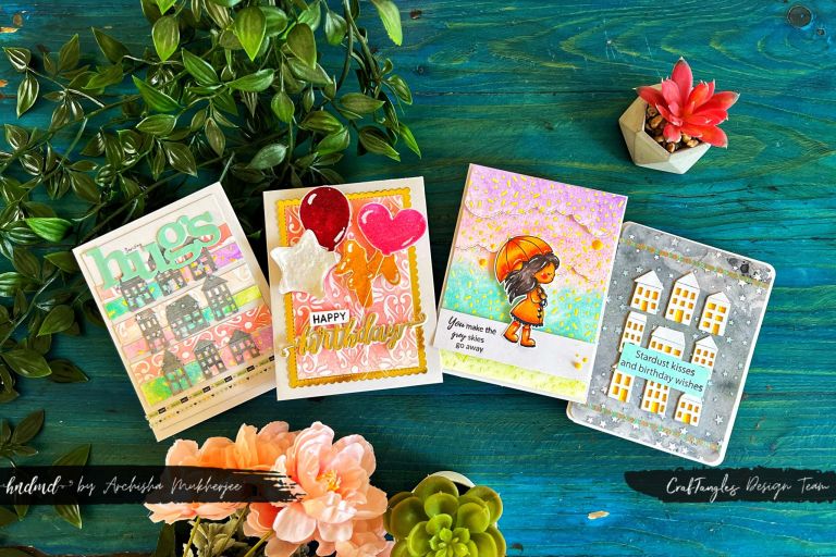 4 Stunning Cards Using Unique Stencil Method with a Twist - HNDMD Blog