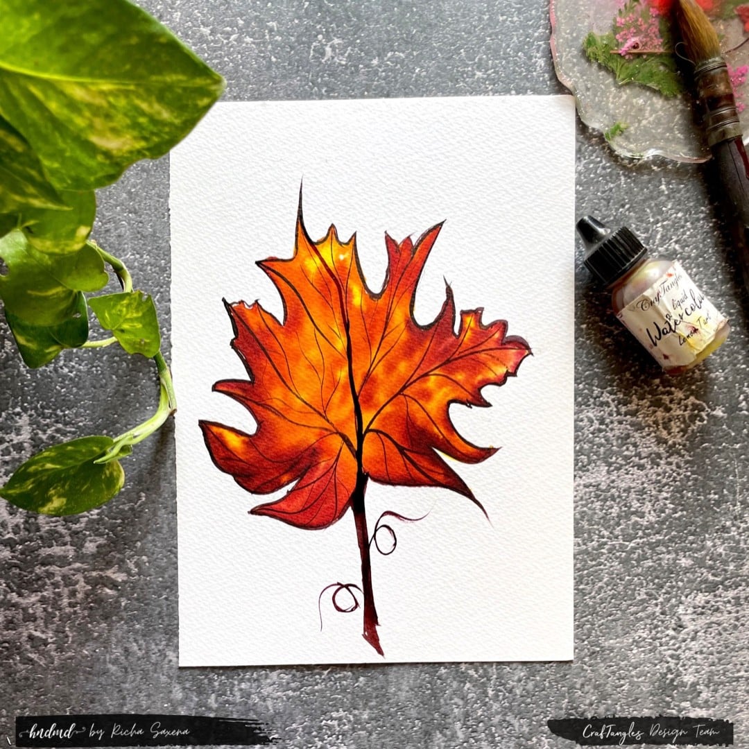 Beautiful Maple Leaf Watercolour Painting - CraftAdda Blog