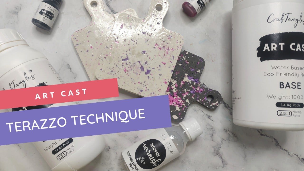Terazzo technique with Art Cast Jesmonite Alternative - CraftAdda Blog