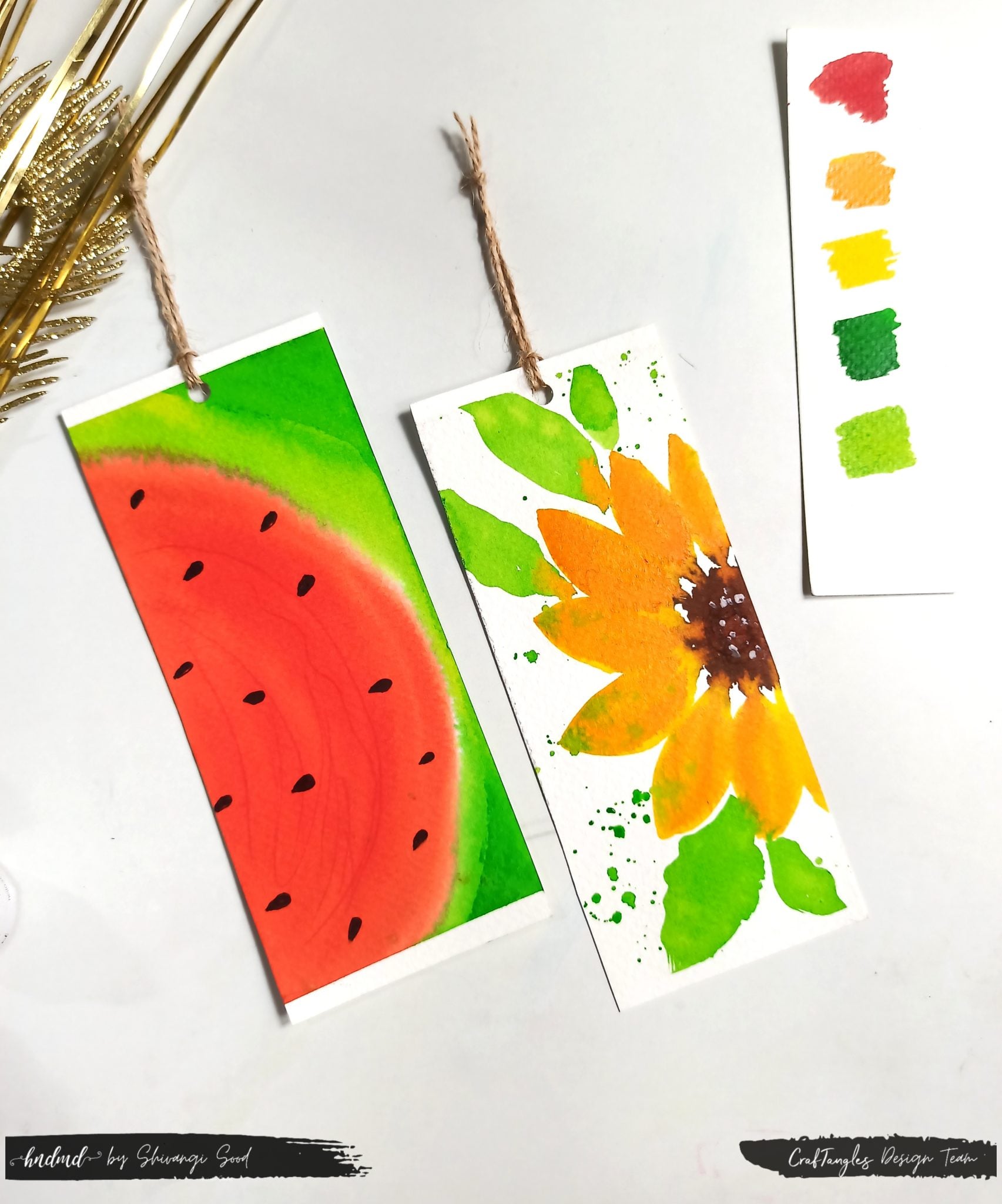 DIY watercolour bookmarks - CraftAdda Blog