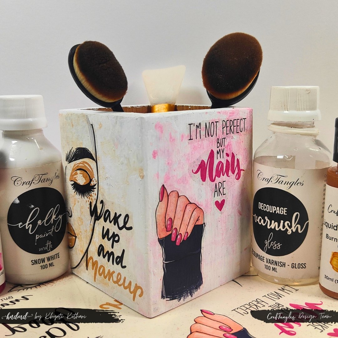 Decoupage on MDF Holder - CraftAdda Blog