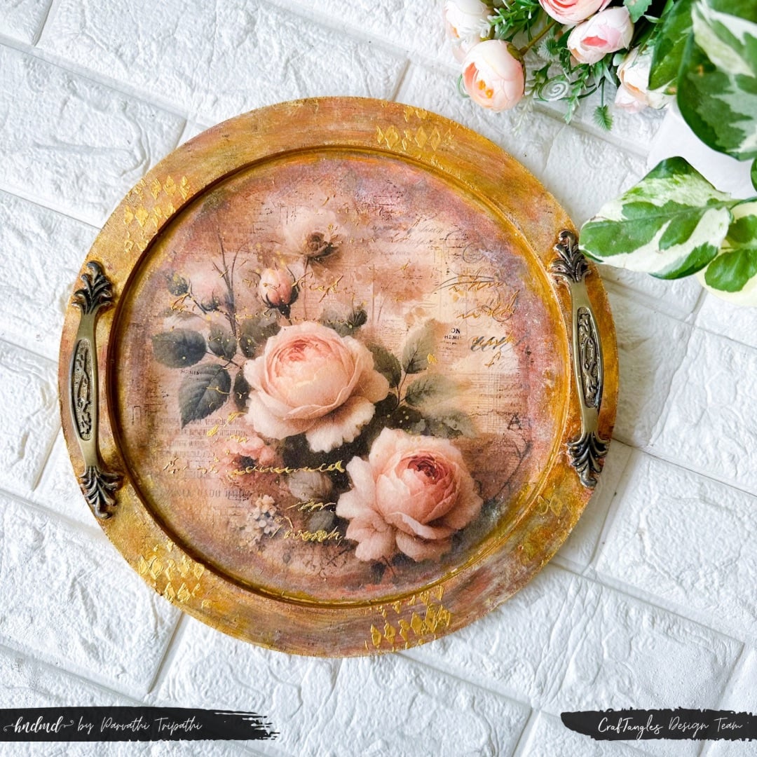 DIY Decoupage MDF Tray ft. Craftangles Decoupage Napkins - CraftAdda Blog