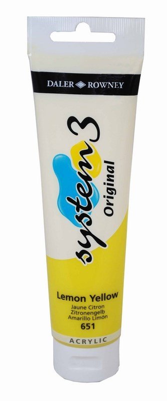 Daler Rowney System 3 Original Acrylic 150 ml - Lemon Yellow ...