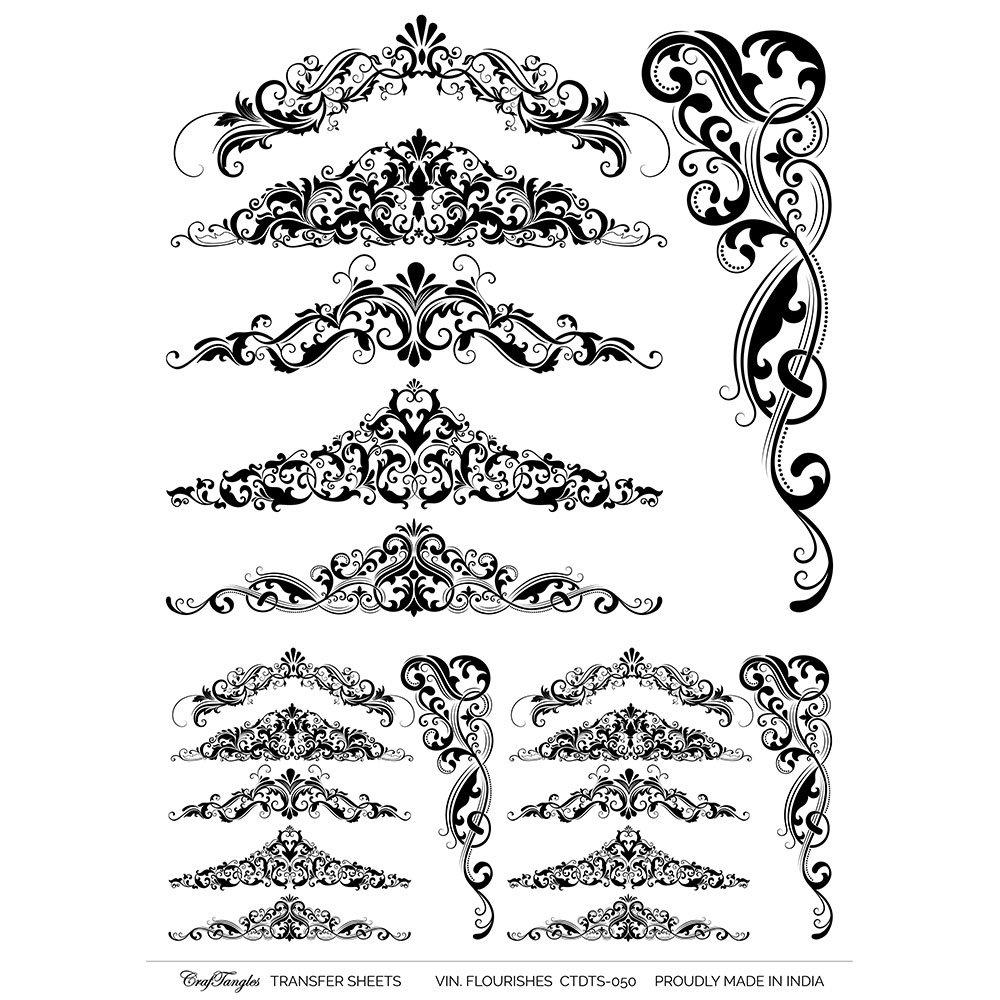 CrafTangles A4 Transfer It Sheets - Vintage Flourishes - CTDTS-50 ...
