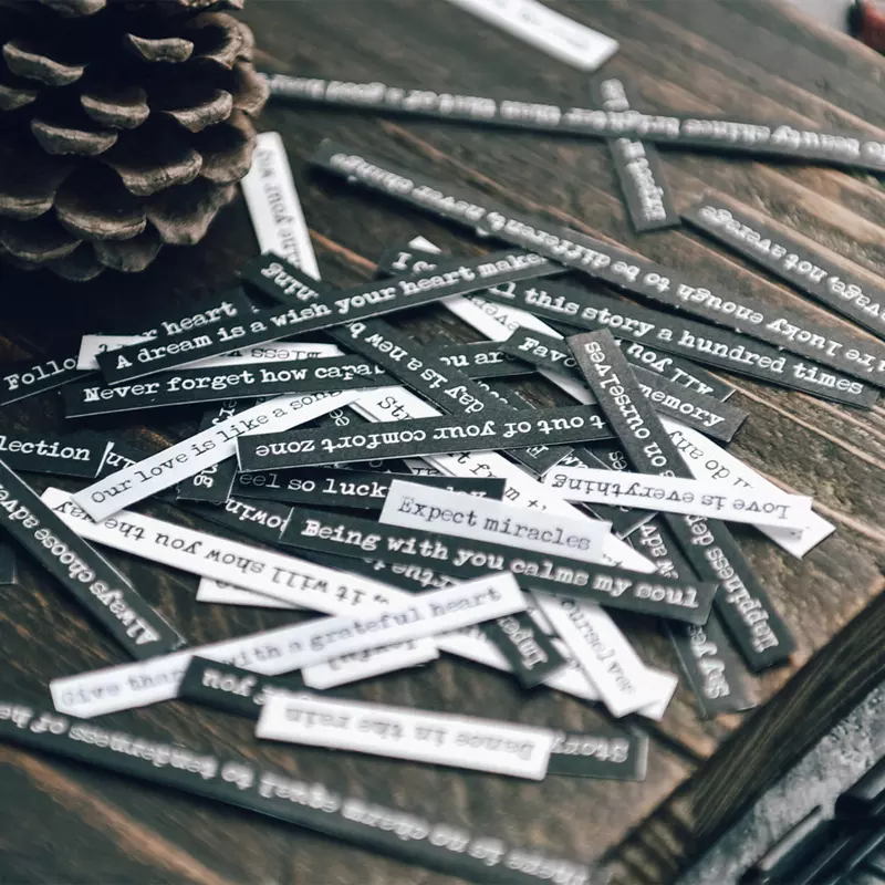 Junk Journal Sentiment Stickers (Black and White) - 528 sentiments ...