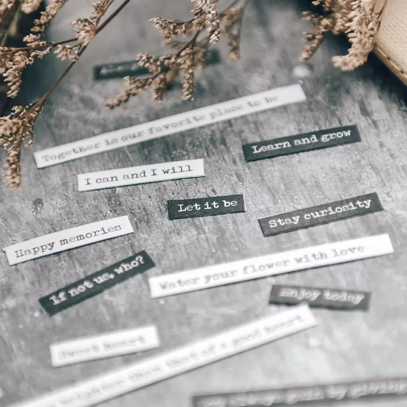 Junk Journal Sentiment Stickers (Black and White) - 528 sentiments ...